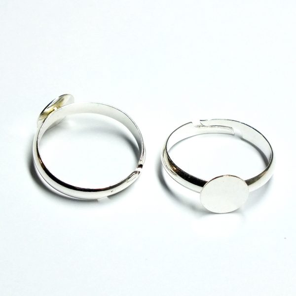 10 x Adjustable Ring Shank with 8mm Flat Pad for Cabochon – The Beadster