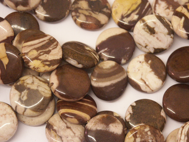 Brown Zebra Jasper 16mm Coin – The Beadster