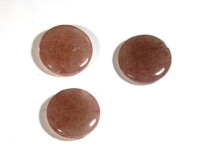Ruby Quartz Coin 16mm - The Beadster