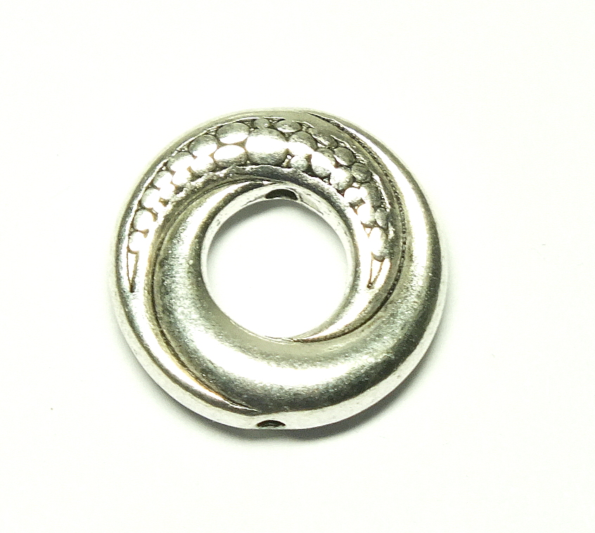 Antique Silver Colour Metal Doughnut 15x4mm – The Beadster
