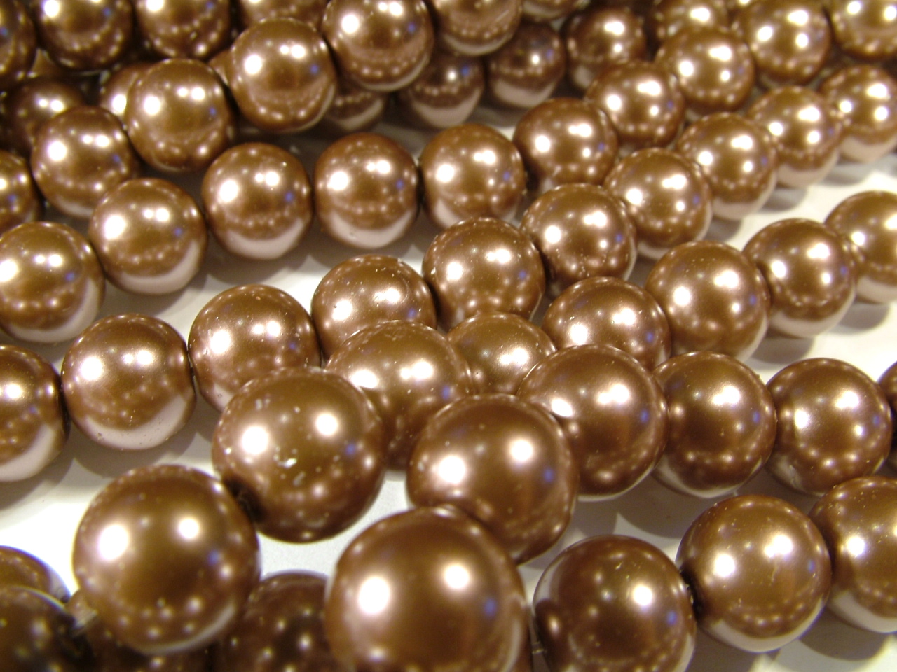 Strand of Approx 110 8mm Tan Round Glass Pearls – The Beadster