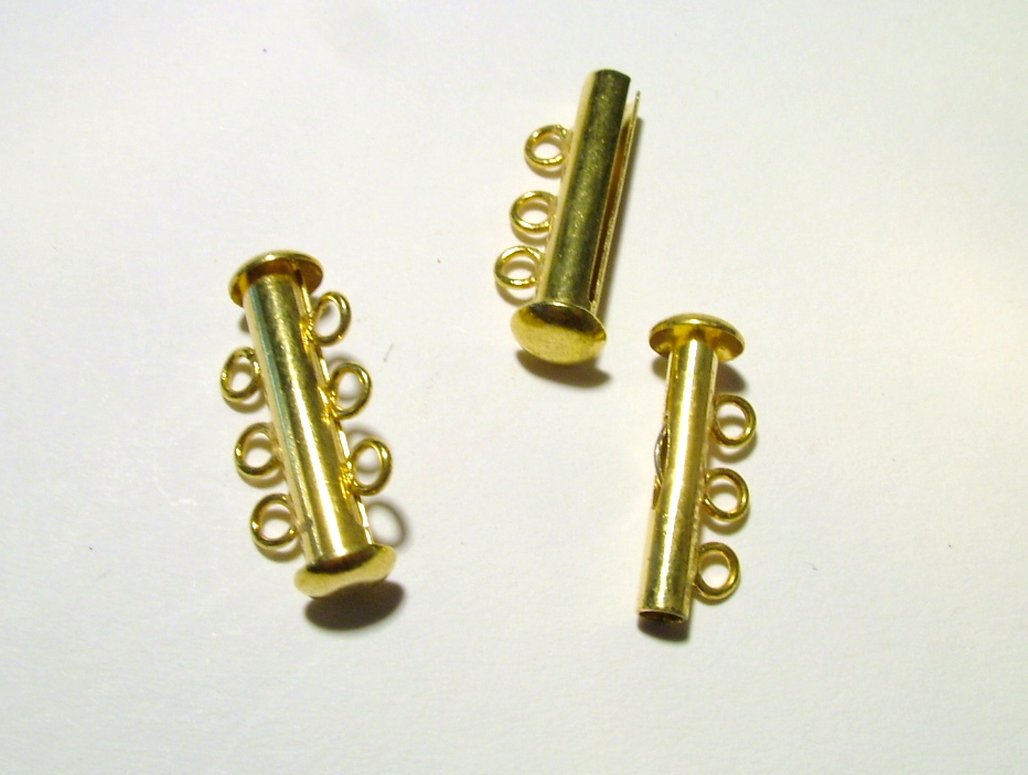 22mm Three Strand Gold Coloured Sliding Clasp – The Beadster